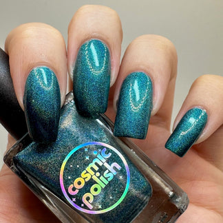 Galacteal - Teal Holographic Nail Polish by Cosmic Polish